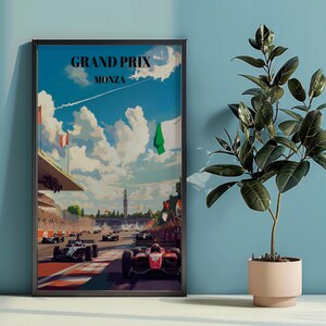 Monza Grand Prix Poster: Vintage Italian F1 Racing Art Print - Etsy