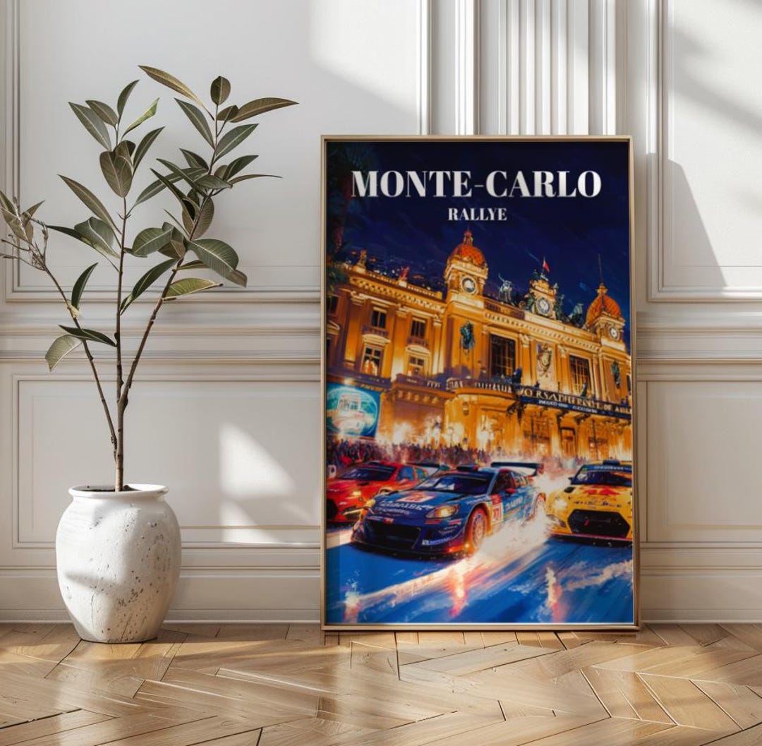 Monte Carlo Rally Poster: Vintage Monaco Racing Art Print - Etsy
