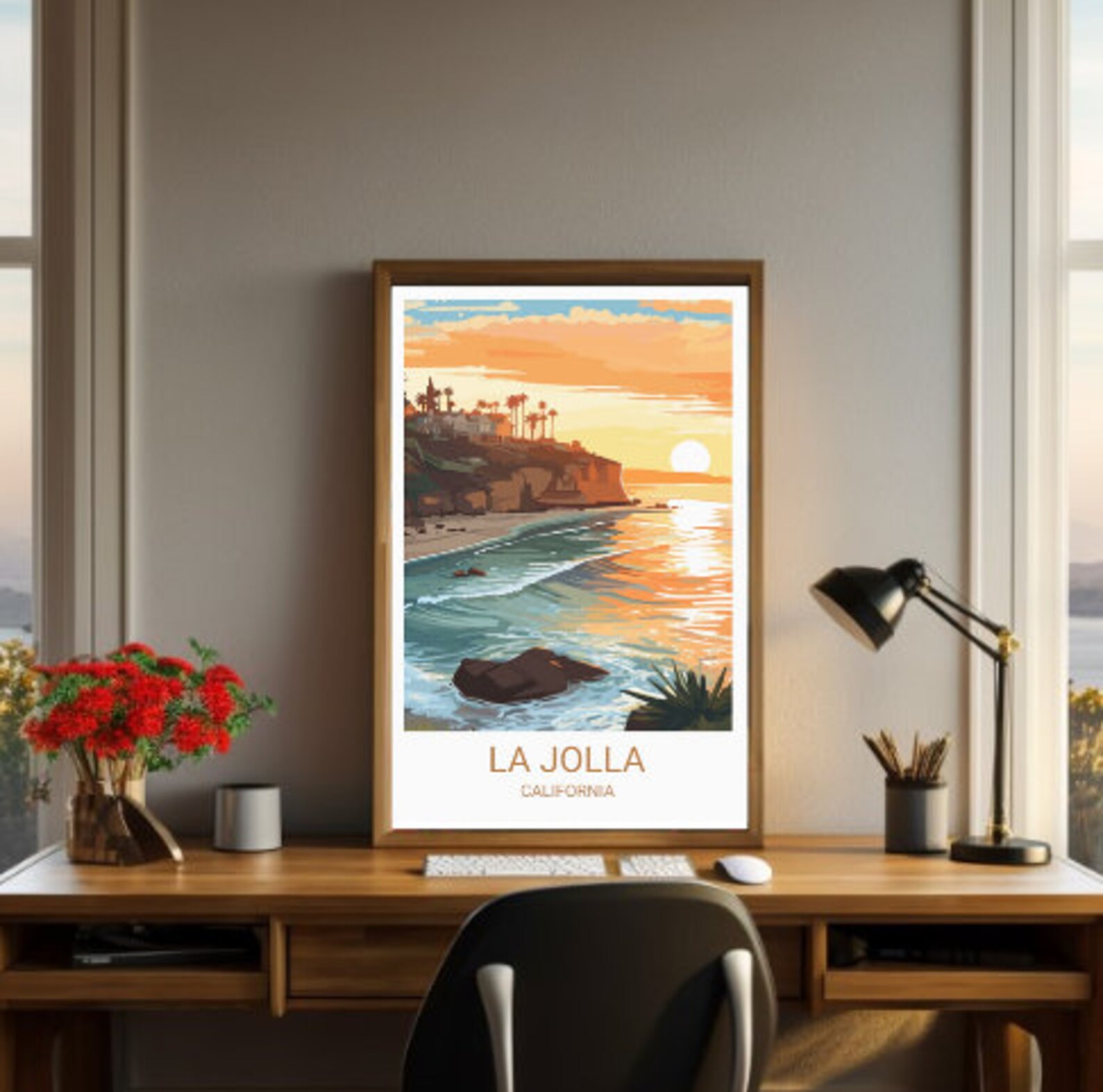 La Jolla Cove Travel Print Wall Art La Jolla Cove Wall Hanging Home ...