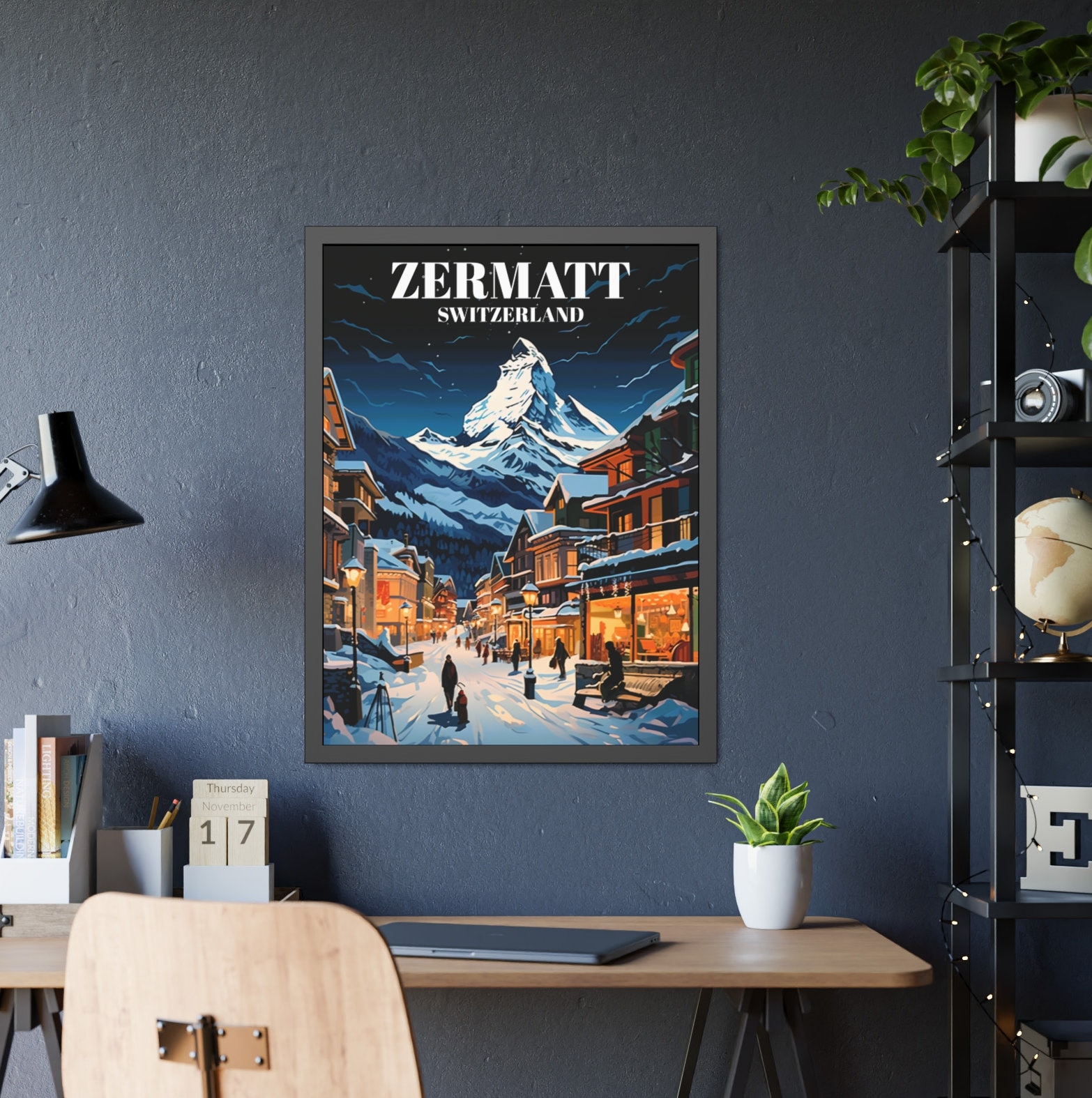 Zermatt Switzerland Vintage Travel Poster Alpine Adventure Art Print ...