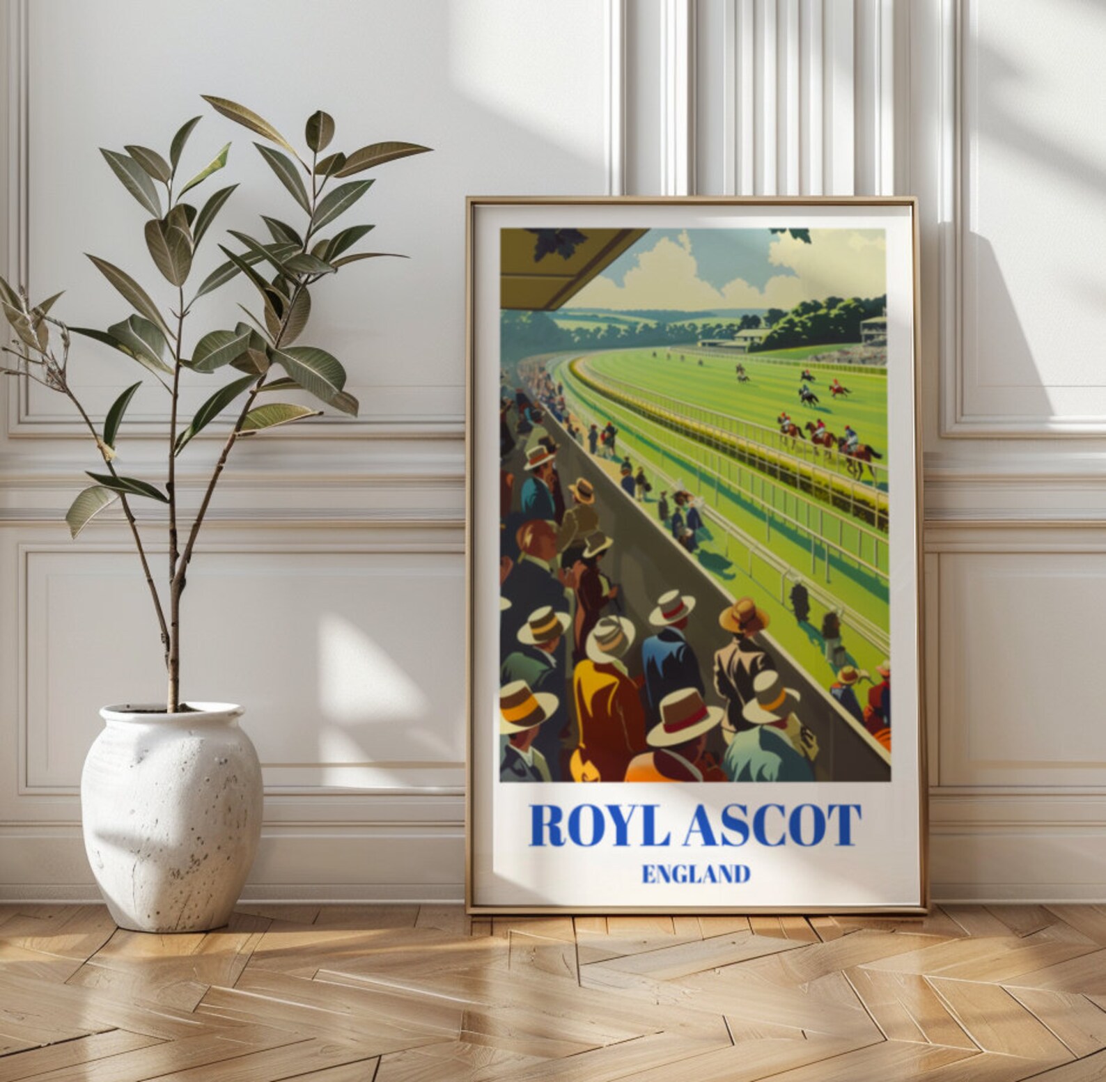 Travel Poster of Ascot Racecourse, Berkshire, England, Royal Ascot ...