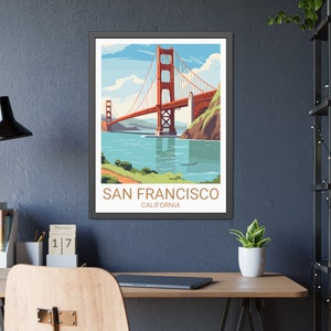 San Francisco Golden Gate Bridge Travel Print Poster - Etsy