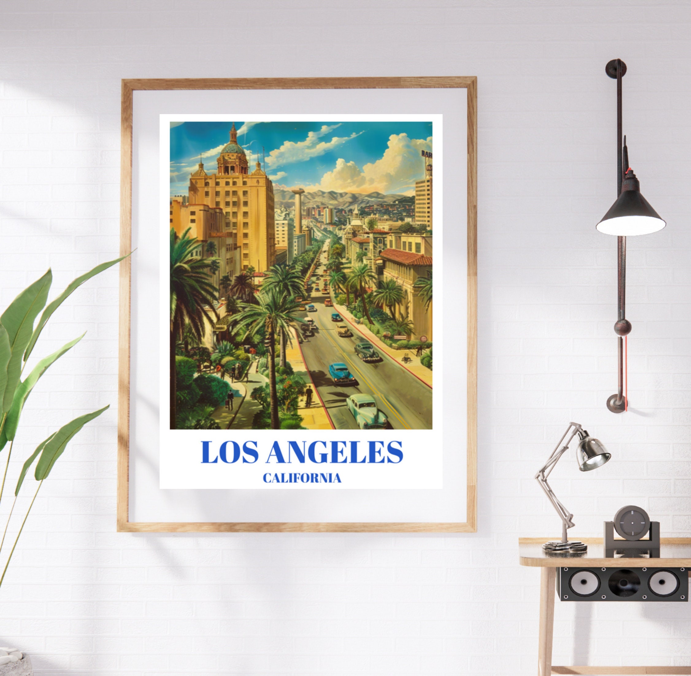 1940s Los Angeles Travel Poster, Retro California Wall Art Print ...