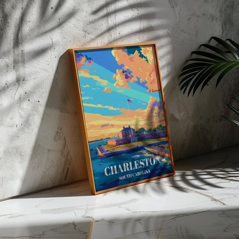 Fort Sumter Charleston SC Travel Poster: Civil War Landmark Art - Etsy