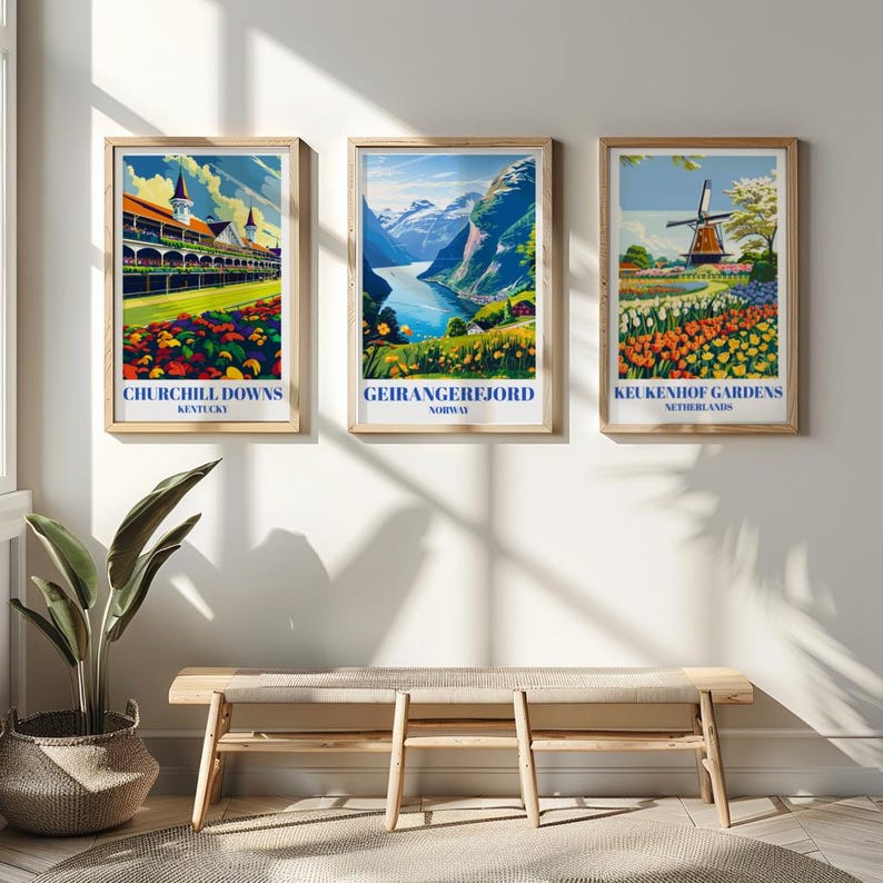 Geirangerfjord Norway Poster: Scandinavian Travel Art - Etsy