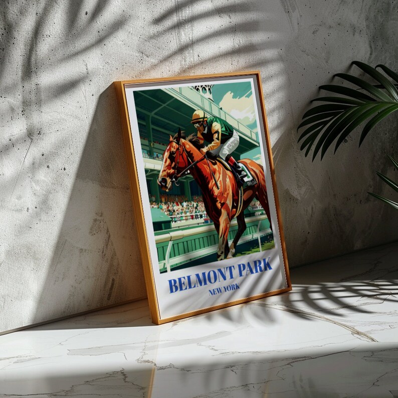 Belmont Park Race Track Poster: Vintage New York Horse Racing Art - Etsy