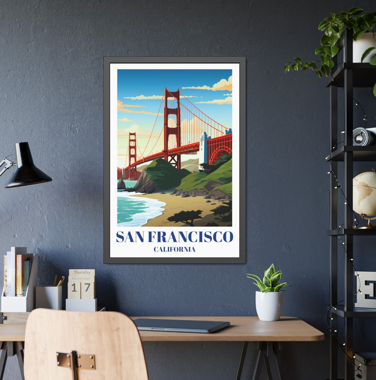 San Francisco Golden Gate Bridge Travel Poster art Print of California ...