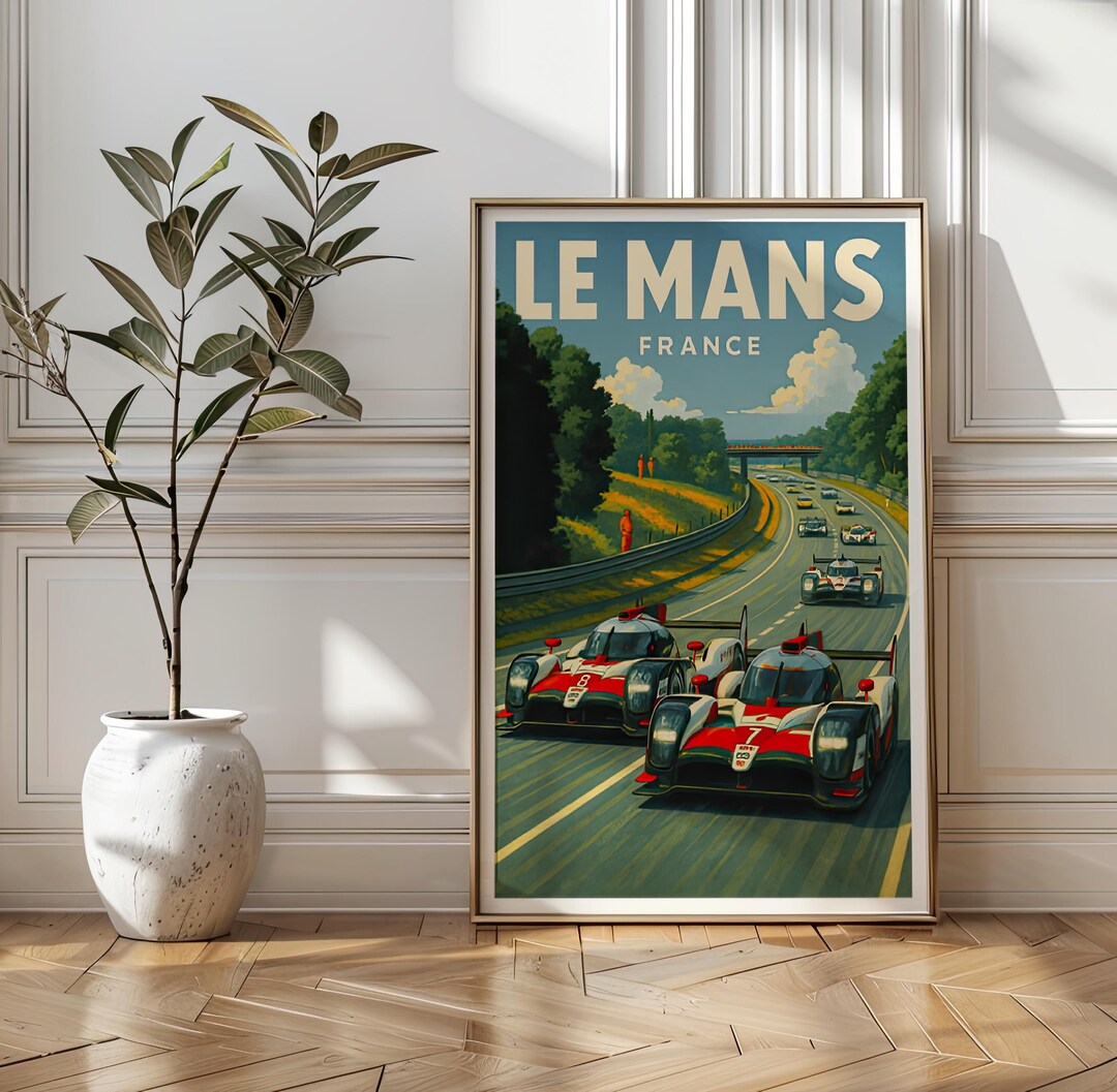 Le Mans Racing Poster: Vintage Motorsport Travel Print for Man Cave - Etsy