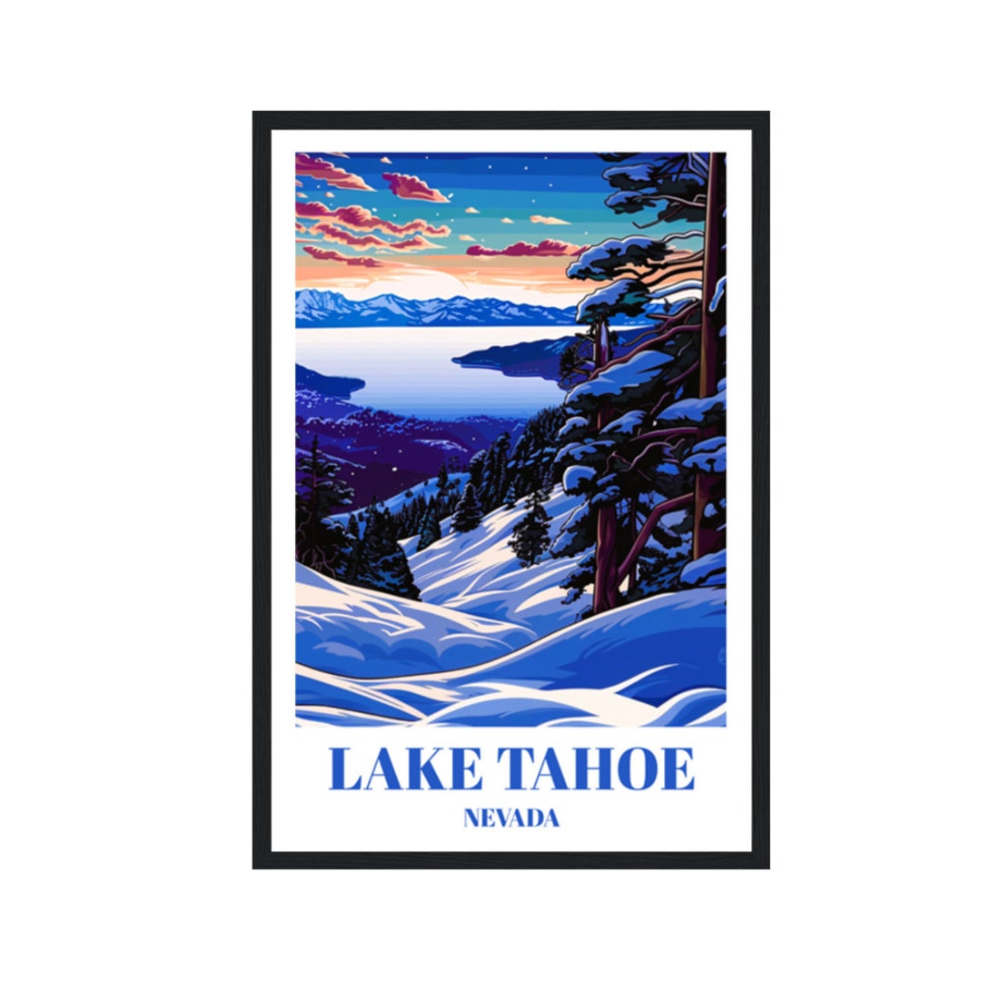 Lake Tahoe Travel Poster Print: Rustic Decor for Home or Office ...