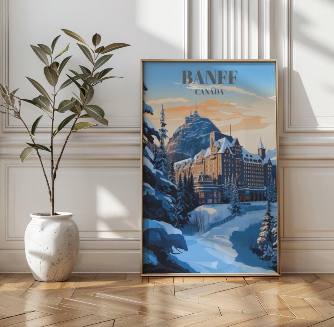 Fairmont Hotel in Banff, Canada Travel Poster - Banff National Park ...