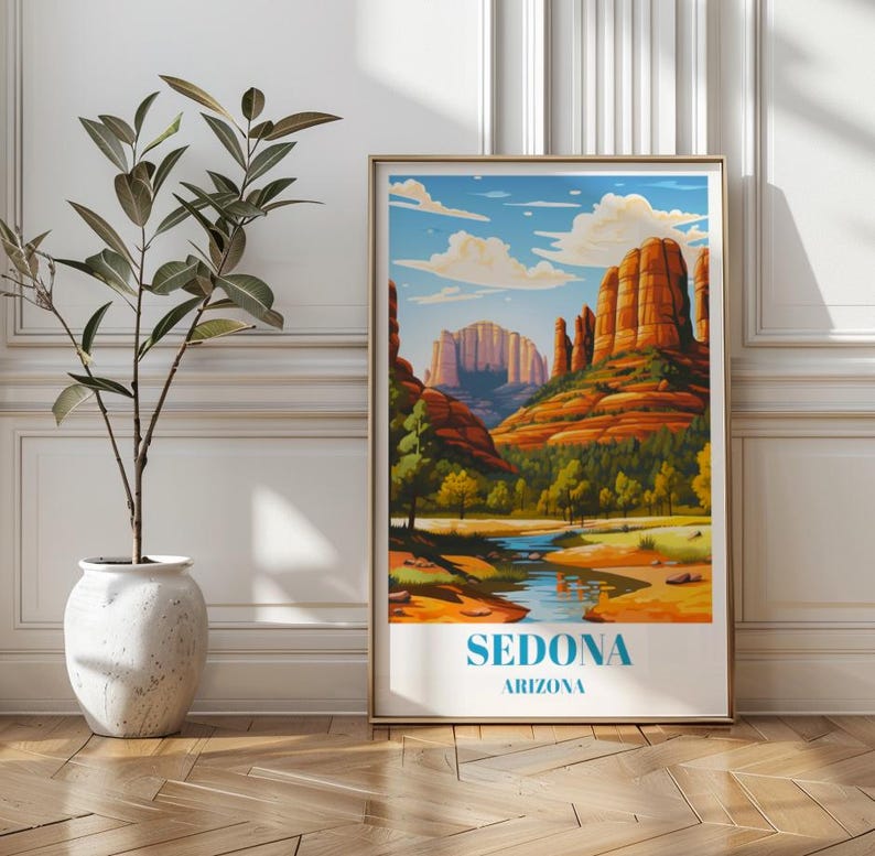 Sedona Arizona Travel Poster, Wall Decor Sedona Home Living Decor ...