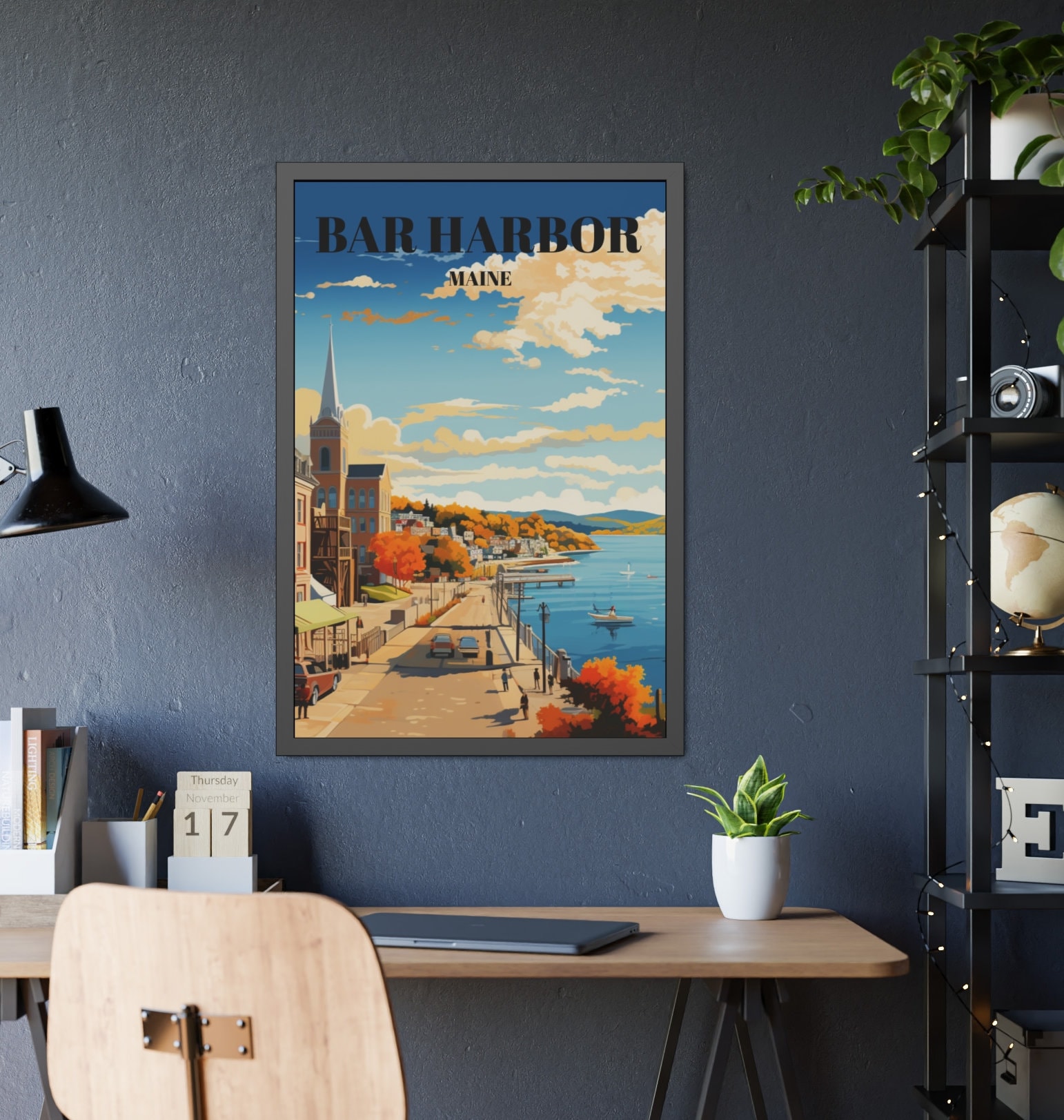 Bar Harbor, Maine Travel Poster Acadia National Park Nautical ...