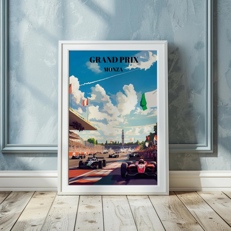 Monza Grand Prix Poster: Vintage Italian F1 Racing Art Print - Etsy
