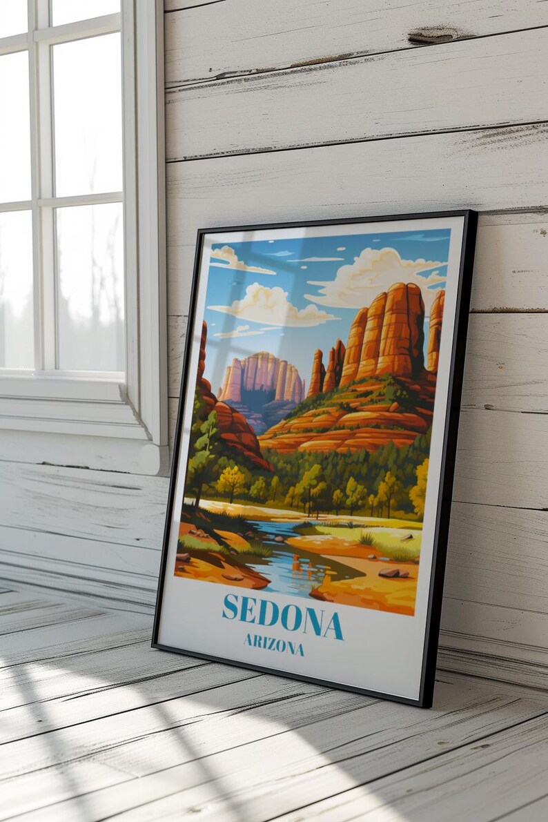 Sedona Arizona Travel Poster, Wall Decor Sedona Home Living Decor ...