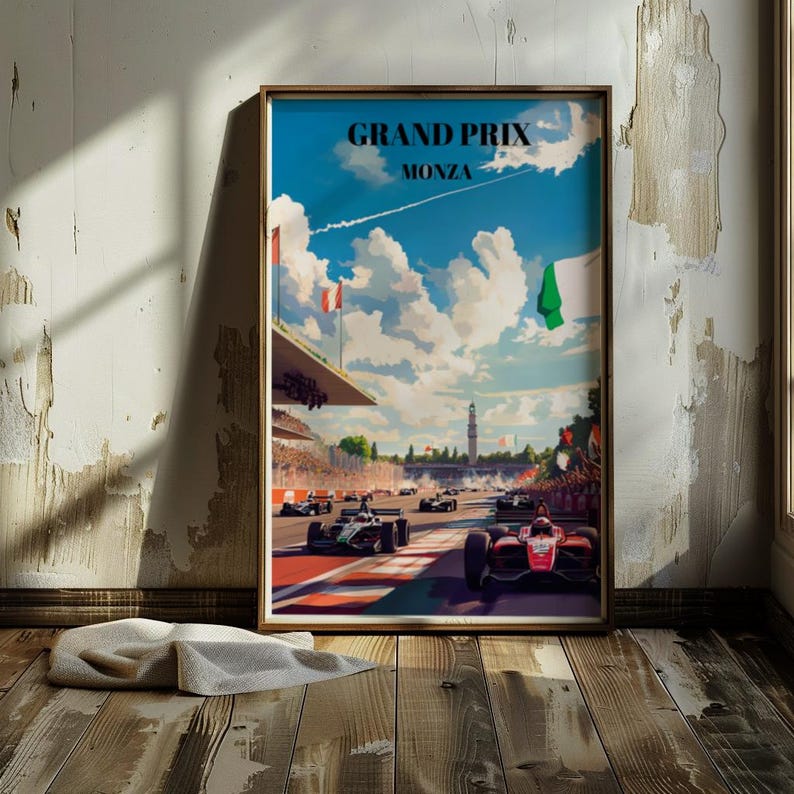 Monza Grand Prix Poster: Vintage Italian F1 Racing Art Print - Etsy