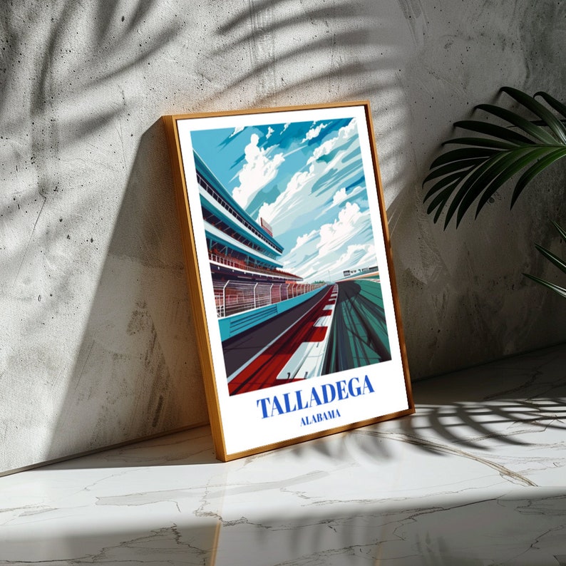 Talladega Superspeedway Poster: Vintage NASCAR Racing Art Print - Etsy