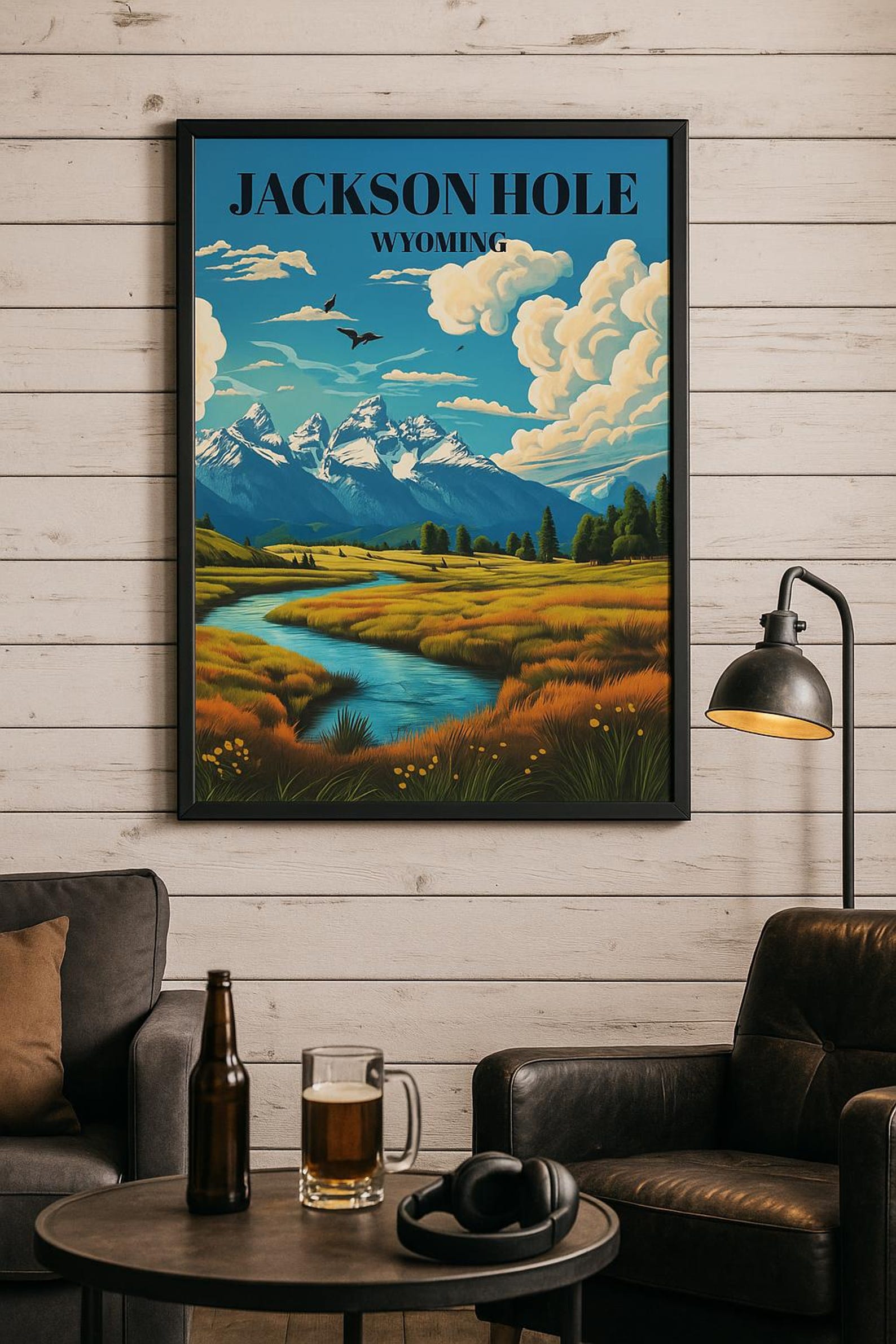 Jackson Hole Travel Poster: Tetons, Wyoming Art Print - Etsy