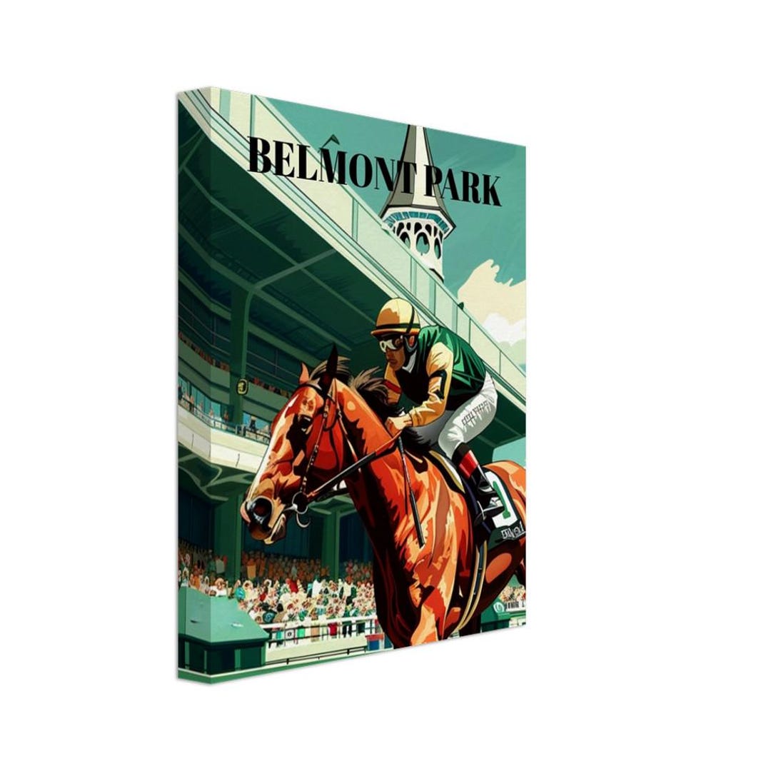 Stunning Belmont Park Race Track Canvas Travel Poster, Vintage New York ...