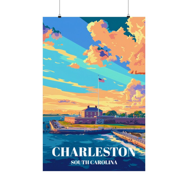Fort Sumter Charleston SC Travel Poster: Civil War Landmark Art - Etsy
