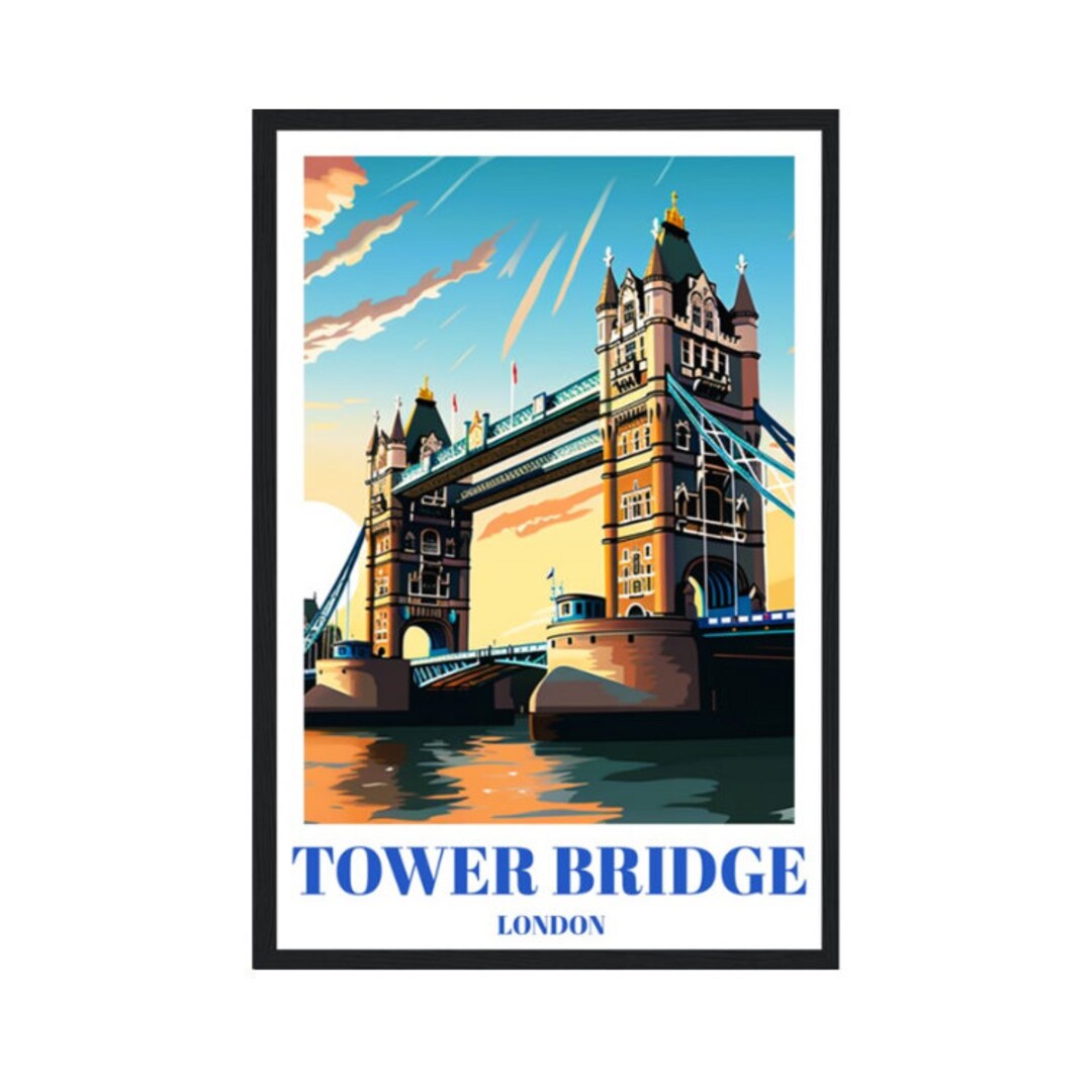 London Tower Bridge Travel Poster Print, Vintage Style Decor for Home ...