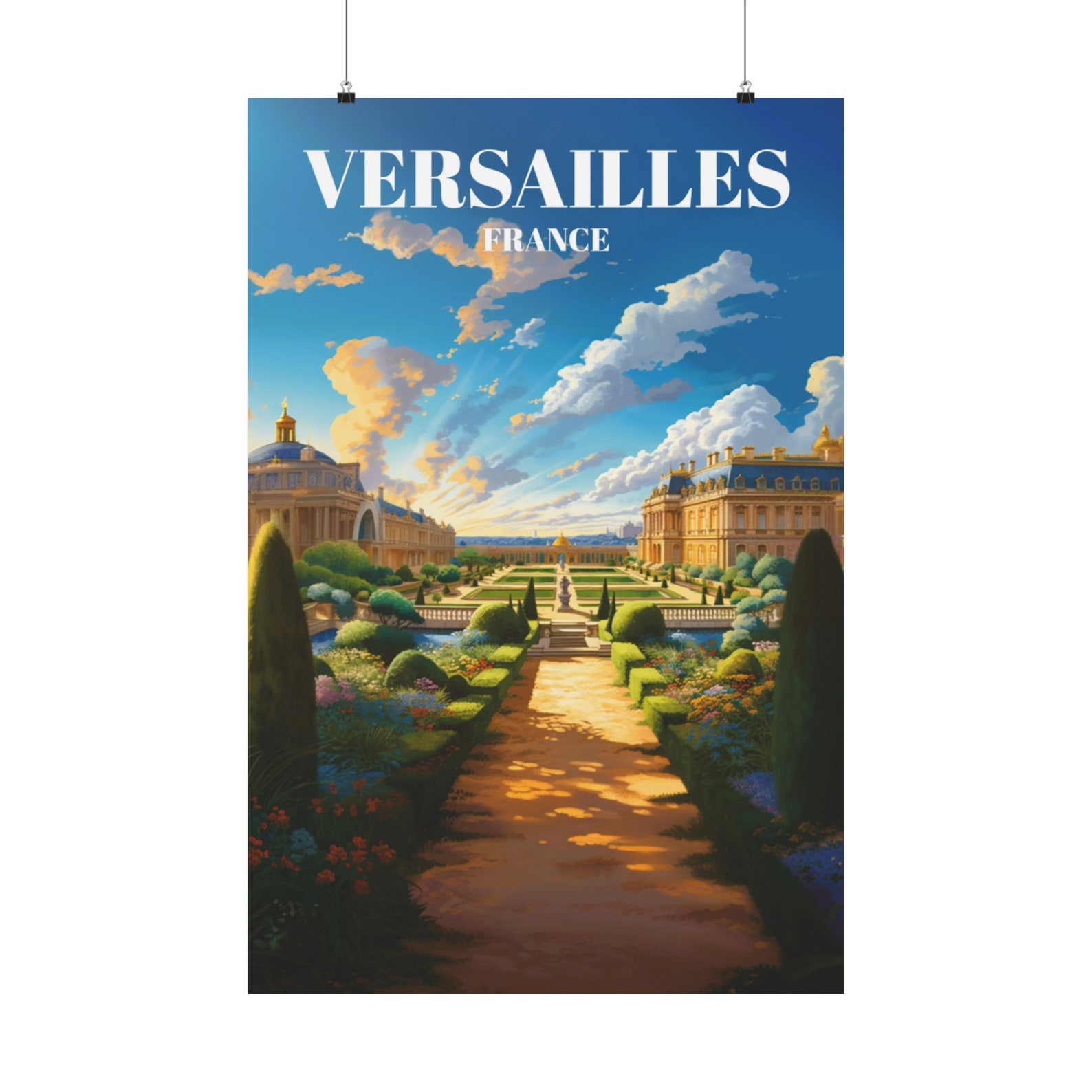 Versailles France Travel Poster: Vintage Palace Gardens Art Print - Etsy