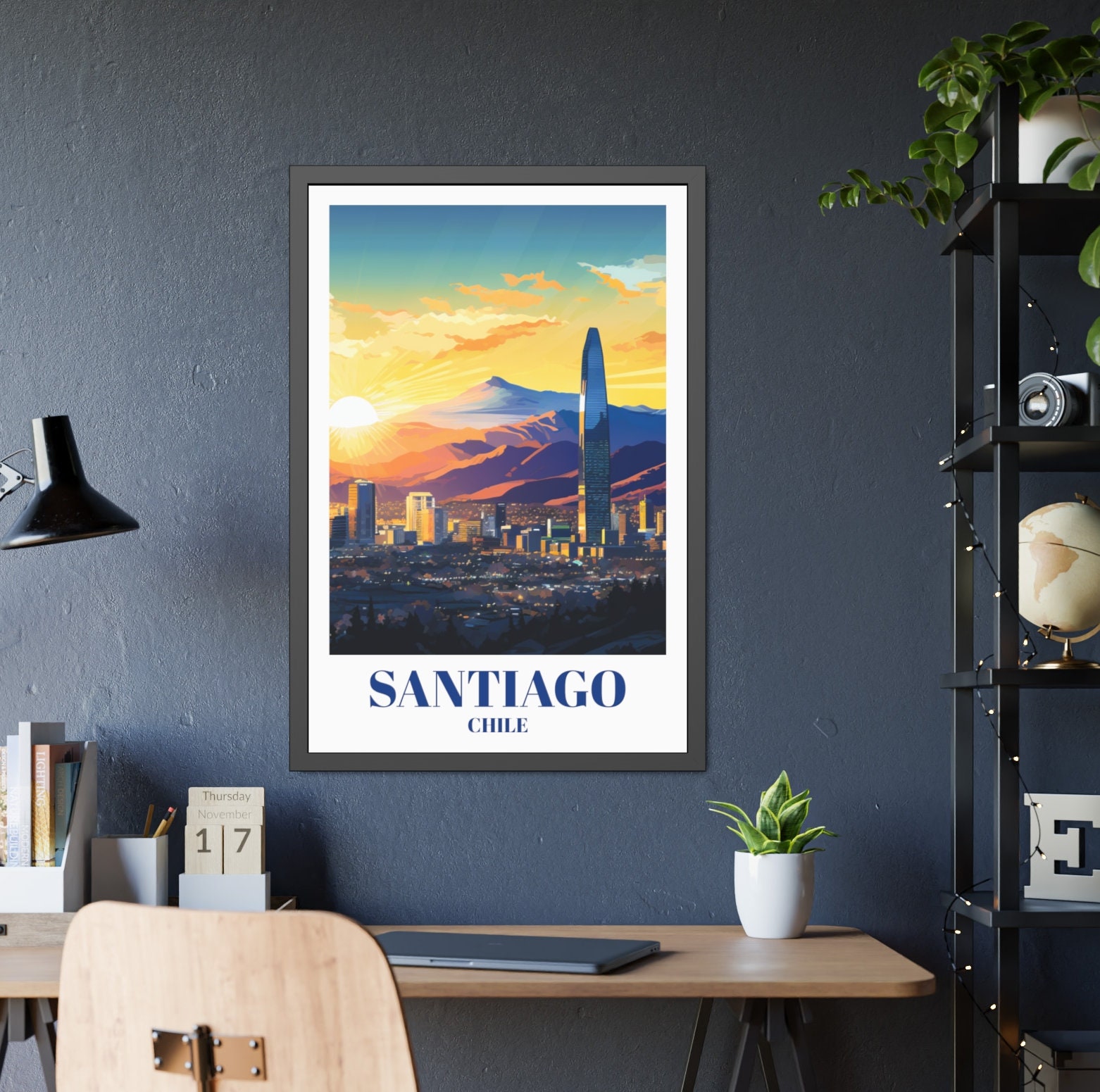 Santiago, Chile Vintage-inspired Travel Poster, Skyline Cityscape Wall ...
