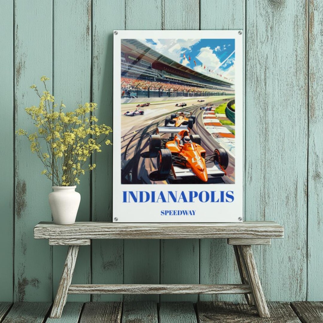 Indianapolis Speedway Acrylic Print: Indy 500 Travel Poster - Etsy