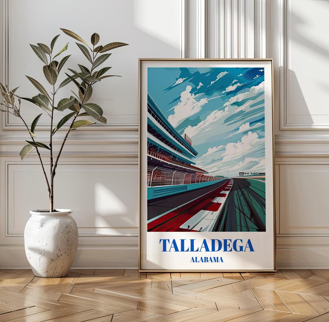 Talladega Superspeedway Poster: Vintage NASCAR Racing Art Print - Etsy