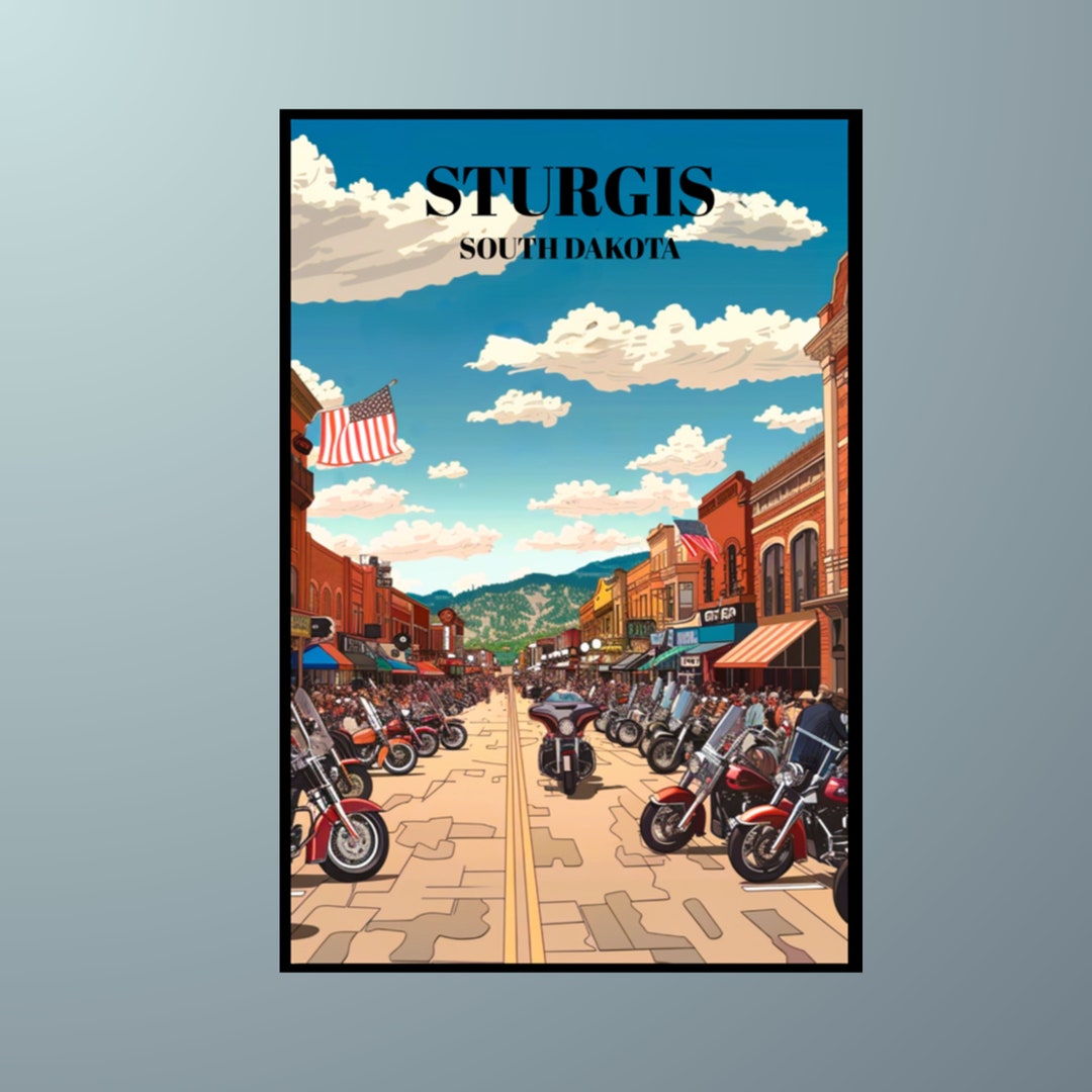 Sturgis South Dakota Bike Week Travel Poster: Motorcycle Rally Art ...