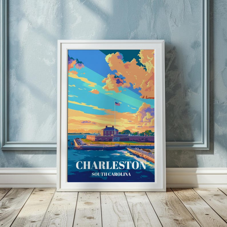 Fort Sumter Charleston SC Travel Poster: Civil War Landmark Art - Etsy
