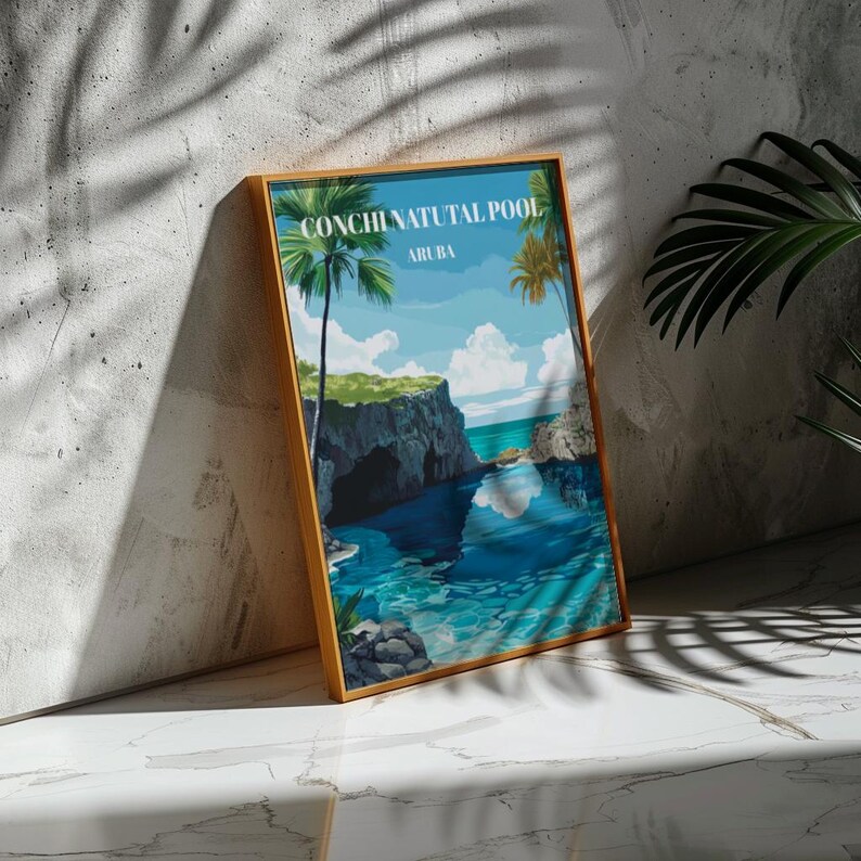 Conchi Natural Pool Aruba Poster: Tropical Caribbean Wall Art - Etsy