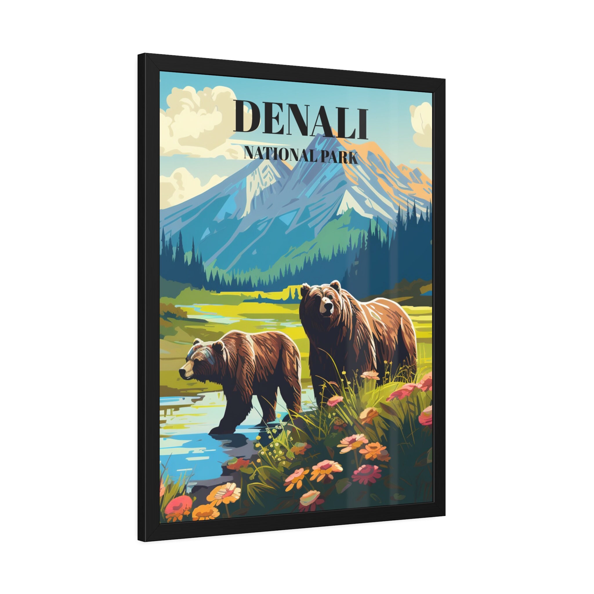 Denali National Park Travel Poster - Majestic Wilderness Art Print of ...