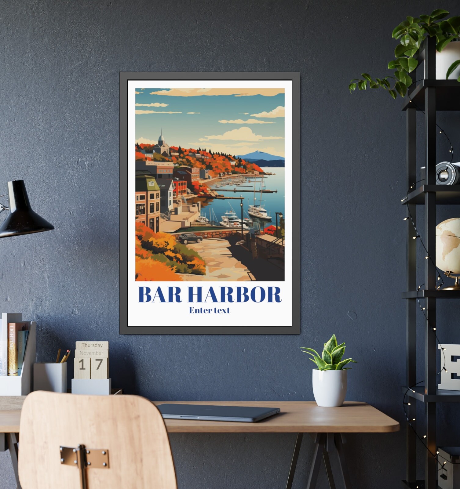 Bar Harbor, Maine Travel Poster Acadia National Park Nautical ...