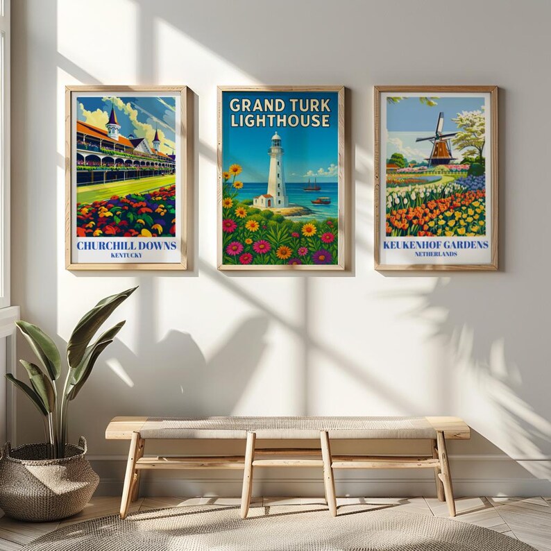 Turks and Caicos Lighthouse Travel Poster | Grand Turk Coastal Wall Art ...