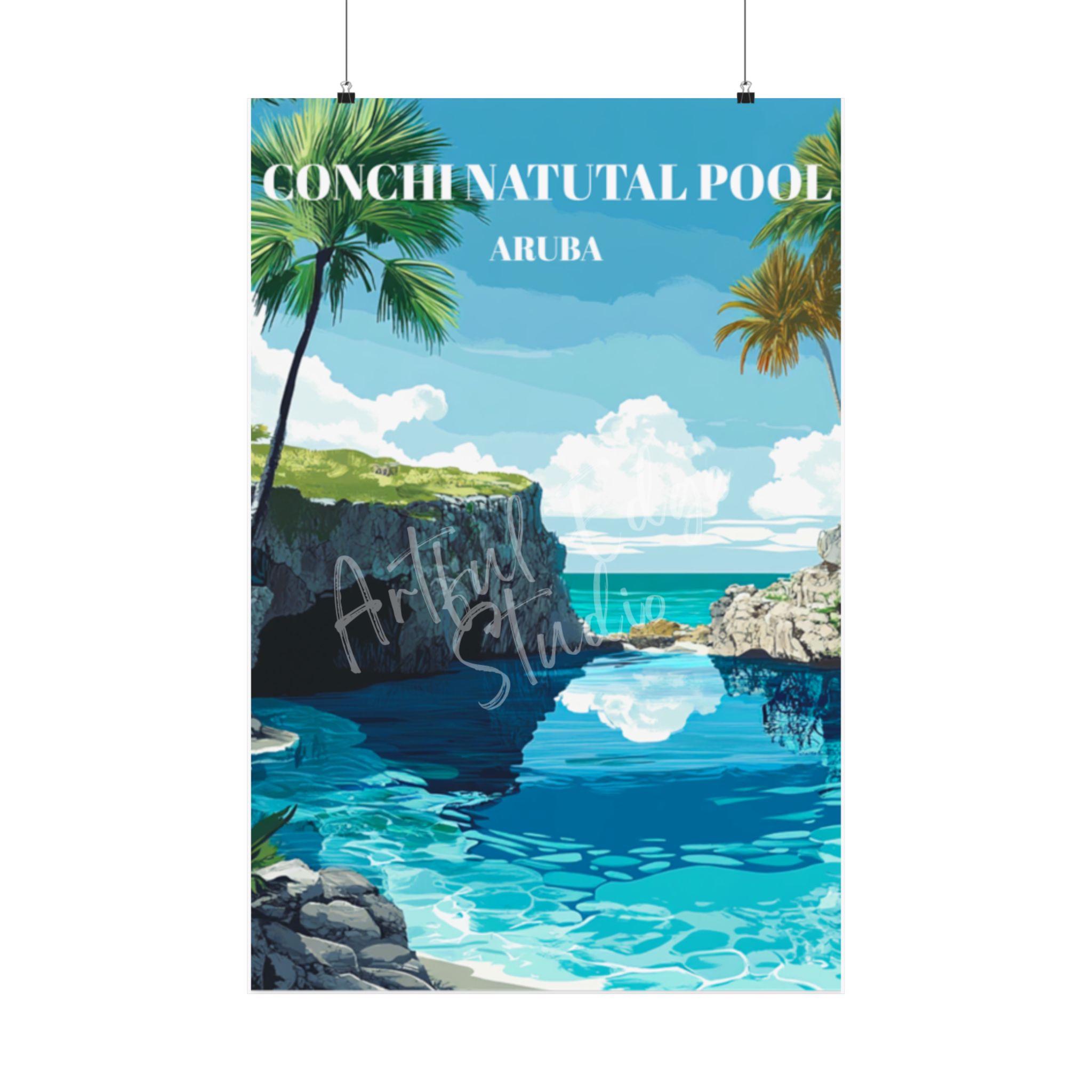 Conchi Natural Pool Aruba Poster: Tropical Caribbean Wall Art - Etsy