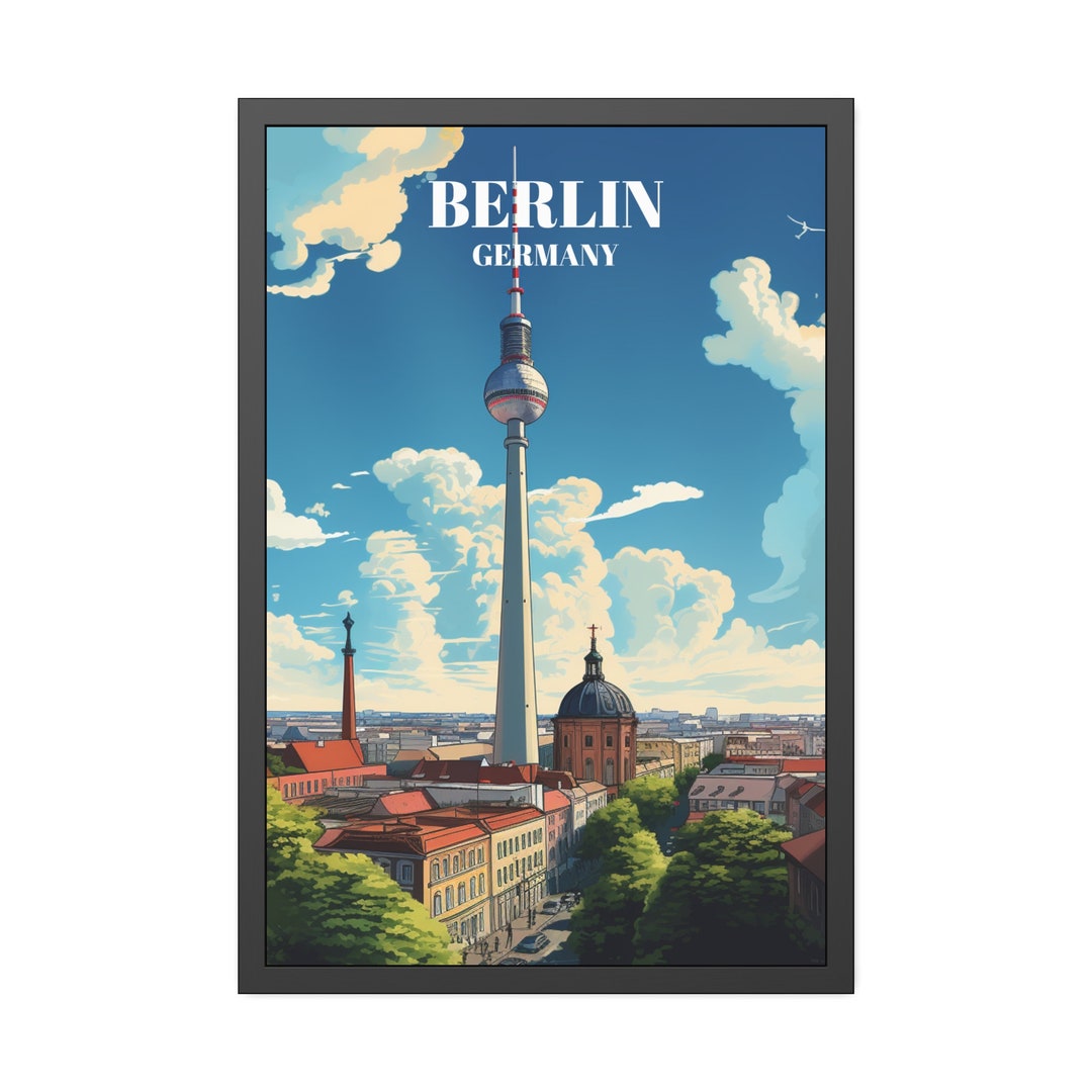 Berlin Germany Fernsehturm Tower Travel Poster Wall Art: A - Etsy