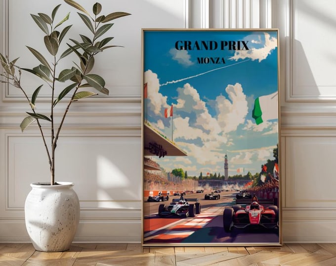 Monza Formula 1 Art | Vintage Racing Poster | Italian Grand Prix Decor ...