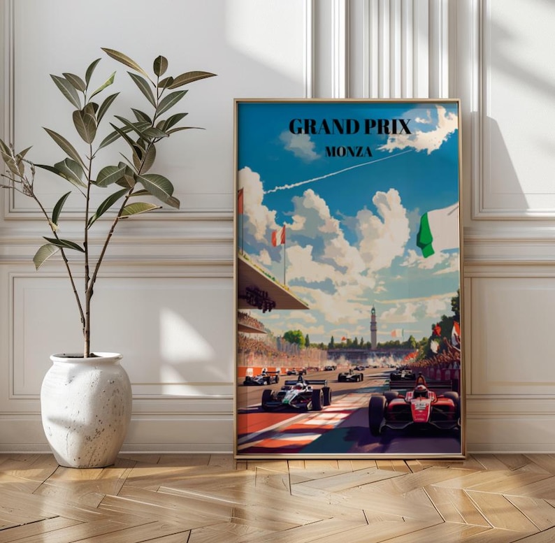 Monza Grand Prix Poster: Vintage Italian F1 Racing Art Print - Etsy