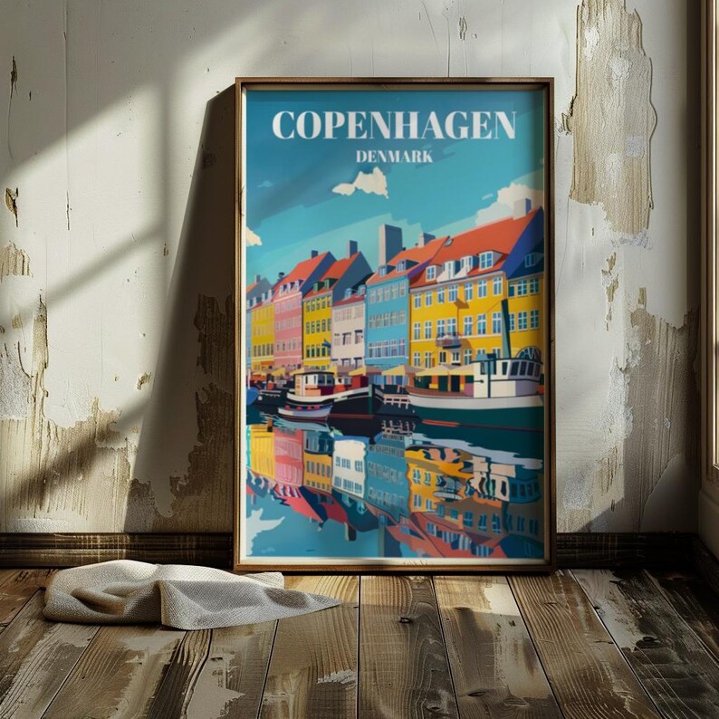 Nyhavn Copenhagen Poster: Scandinavian Travel Art - Etsy