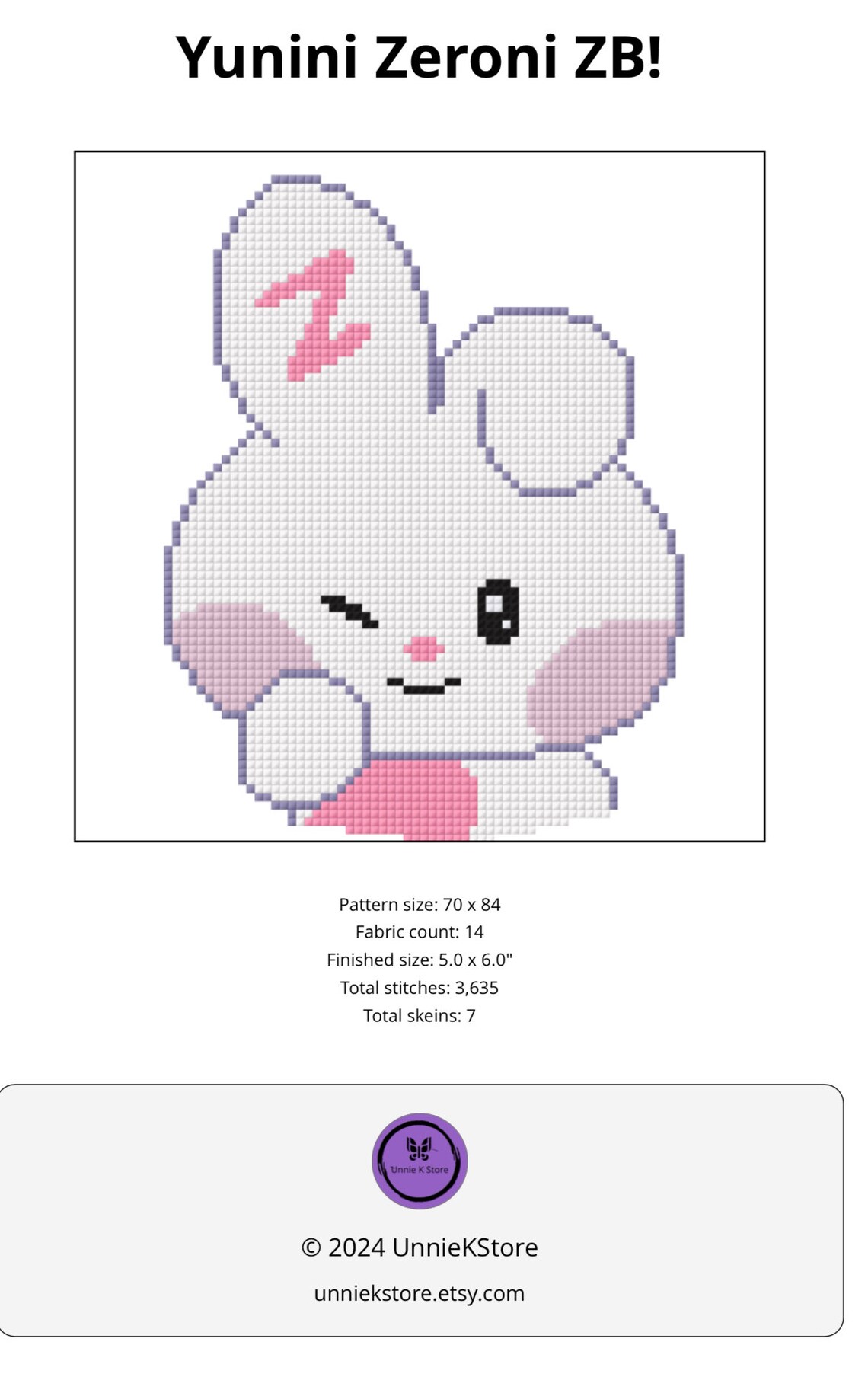 YUNINI Zeroni ZB1 Cross Stitch Pattern - Etsy