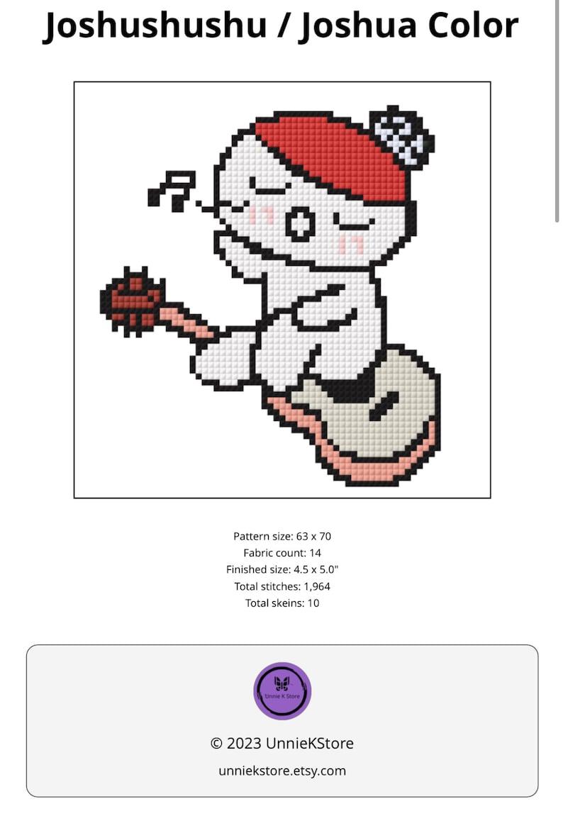 KPOP Seventeen Carat Emojis Joshushushu Joshua Cross Stitch Patterns - Etsy