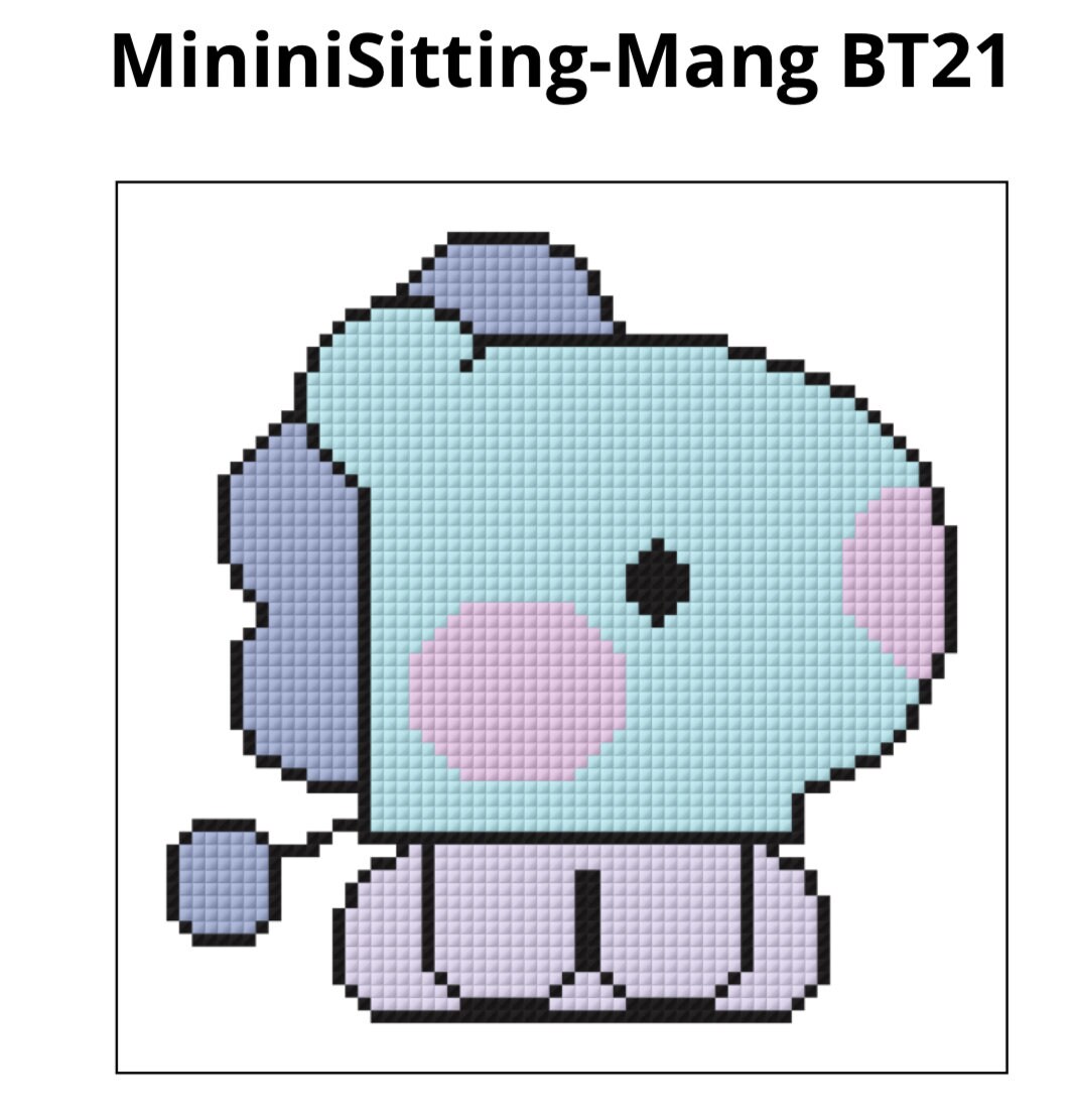 Kpop BT21 Mini Sitting Mang Cross Stitch Pattern - Etsy