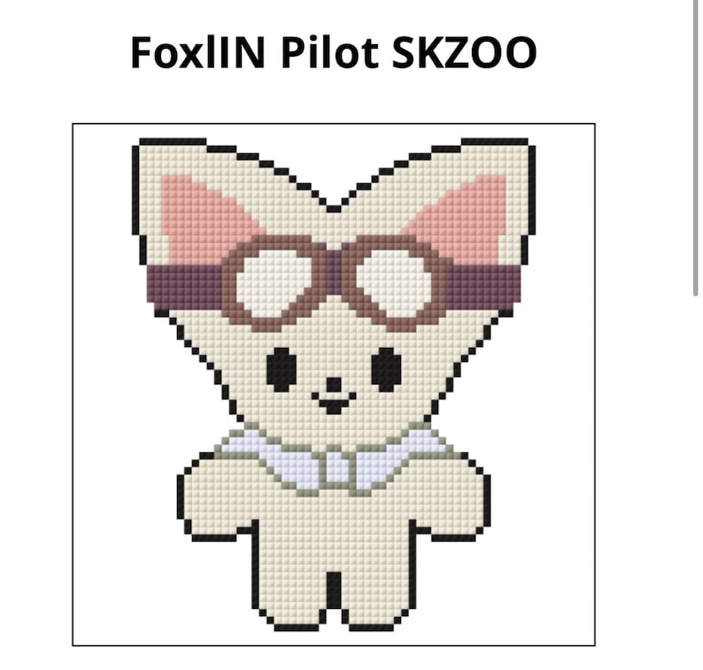 Kpop SKZOO Foxl-in Pilot/ IN Cross Stitch Pattern - Etsy