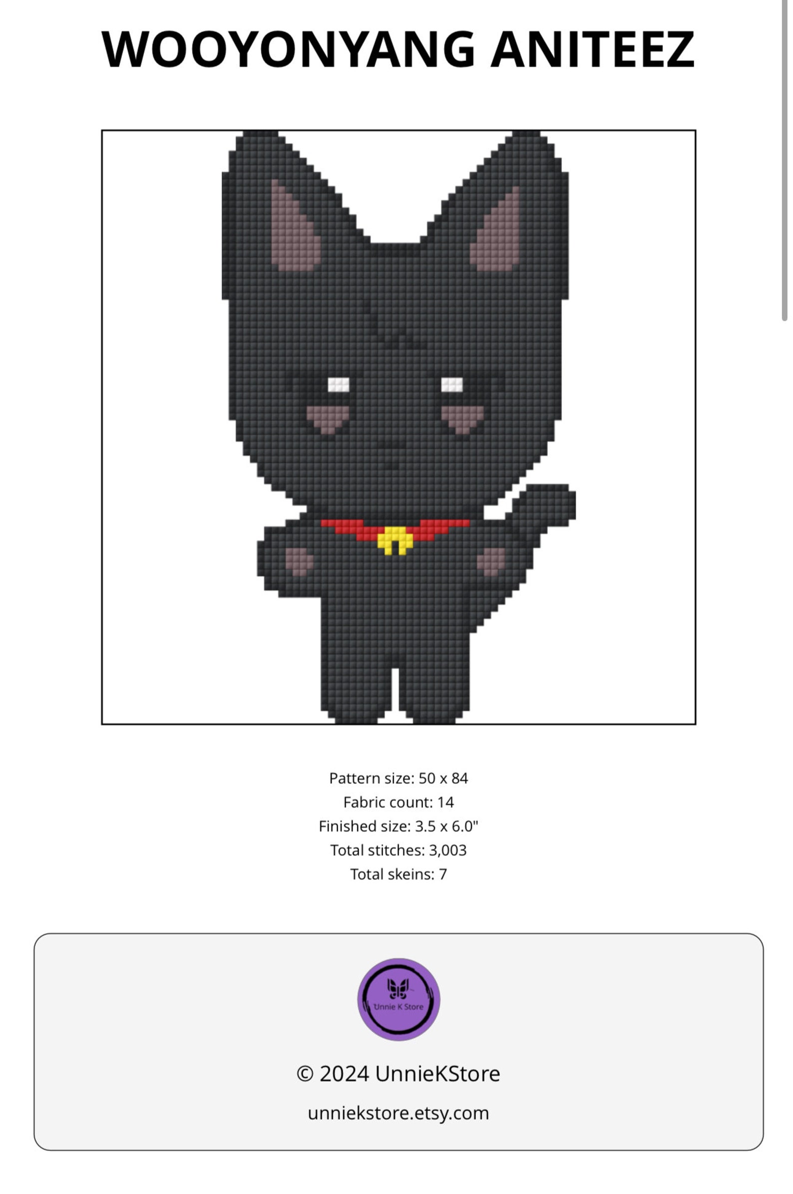 Kpop Ateez Aniteez Wooyonyang Cross Stitch Pattern - Etsy
