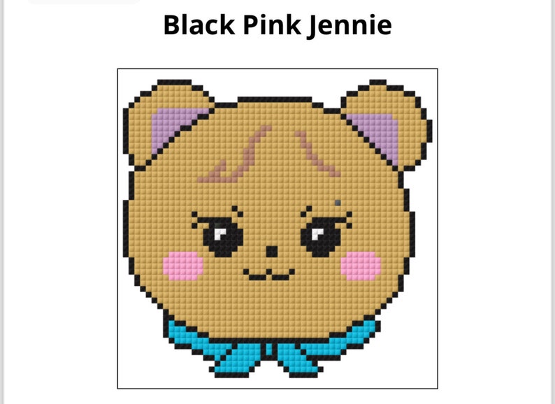 KPOP Jennie Black Pink Emoji Cross Stitch Pattern - Etsy
