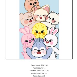 Kpop SKZOO Cross Stitch Pattern - Etsy