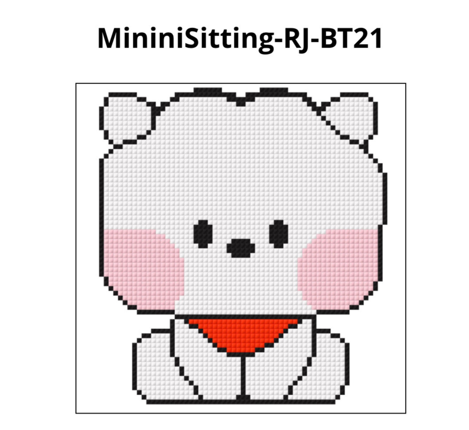 Kpop BT21 Mini Sitting RJ Cross Stitch Pattern - Etsy
