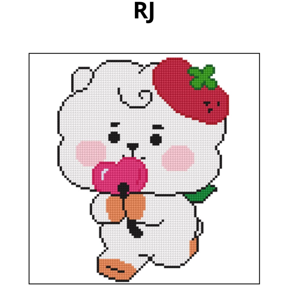 Kpop BT21 RJ Cross Stitch Pattern - Etsy