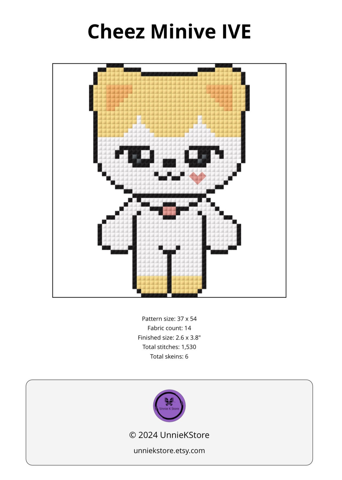 Kpop Ive Minive Cheez / Liz Cross Stitch Pattern - Etsy
