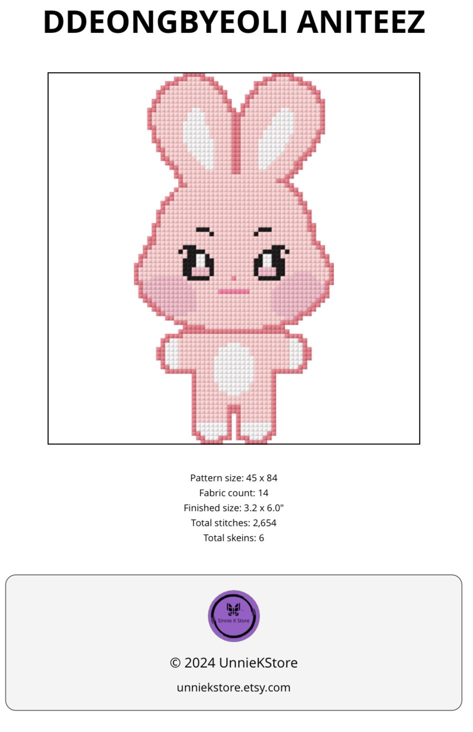 Kpop Ateez Aniteez Ddeongbyeoli Cross Stitch Pattern - Etsy